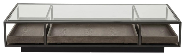 Bronze Framed Glass Coffee Table | Eichholtz Roxton - Transitional ...