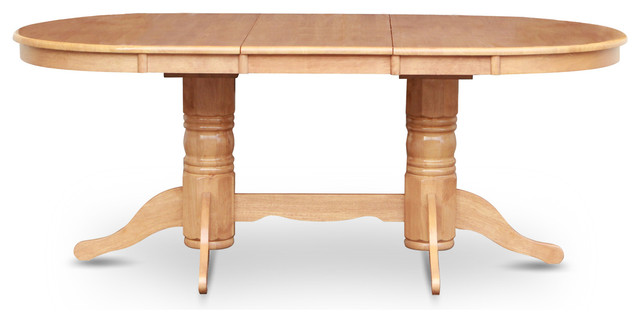 Vancouver Oval Double Pedestal Dining Room Table, 17" Butterfly Leaf ...
