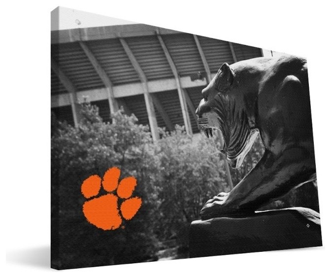 Clemson University Tigers Tiger Statue Canvas Print - Contemporary ...
