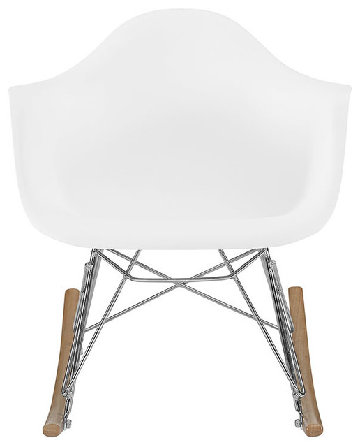 Modern White Rocker Kids Chair, 17.5"Lx16.5"Wx18.5"H - Contemporary ...
