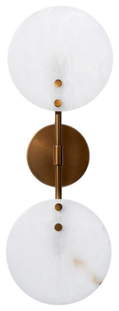 Mid Century Modern White Alabaster Stone Disc Wall Sconce 23 in Circle ...