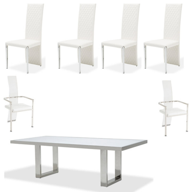 AICO Furniture State St. 7 Piece Dining Room Set - Contemporary ...