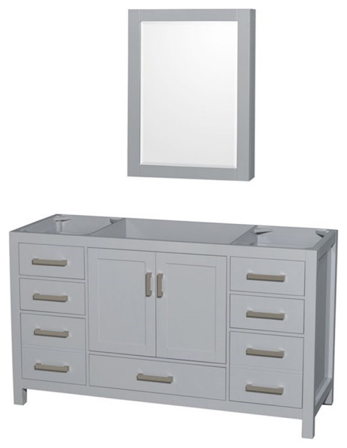 Wyndham Collection Sheffield 59" Cabinet Wood Single Bathroom Vanity in ...