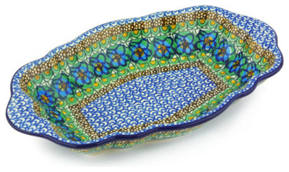 Polmedia Polish Pottery 11" Stoneware Platter - Mediterranean - Serving ...
