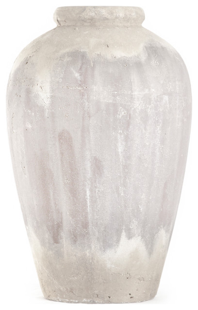 Distressed Terracotta Vase, Large, Grey washed - Farmhouse - Vases - by ...