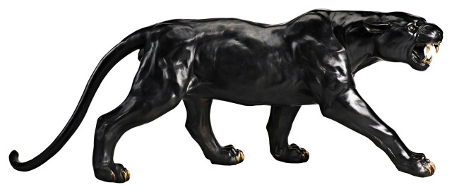 Panther Predator Bronze Statue - Contemporary - Garden Statues And Yard ...
