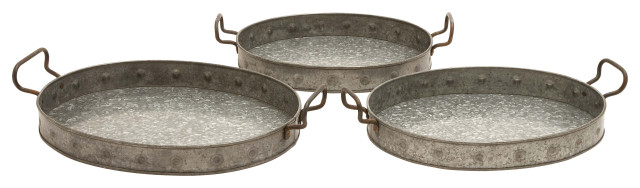 Farmhouse Gray Metal Tray 38183 - Farmhouse - Serving Trays - by GwG ...