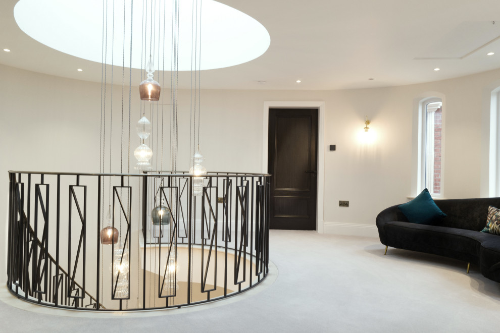 Grand Circular Staircase Balustrade - Modern - Other - by Fine Iron ...