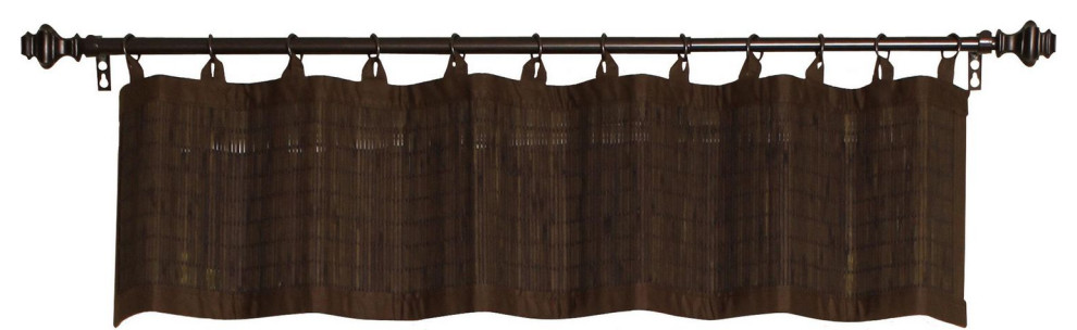 Versailles Bamboo Ring Top Valence, 48"x12" Espresso - Transitional ...