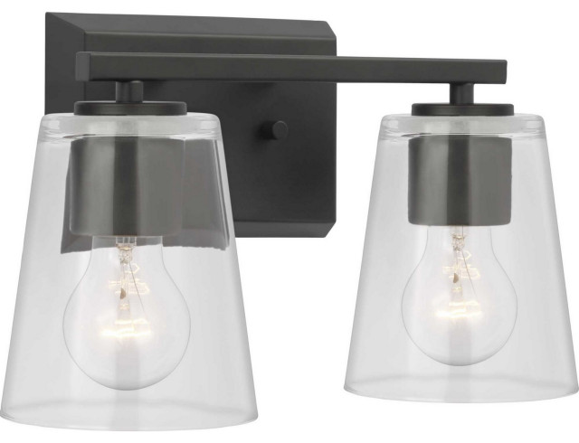 Vertex 2-Light Bath, Matte Black - Transitional - Bathroom Vanity ...