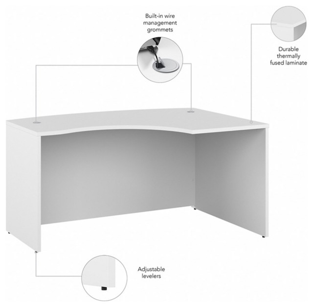 Studio C 60W x 43D Right Hand L-Bow Desk Shell in Storm Gray ...