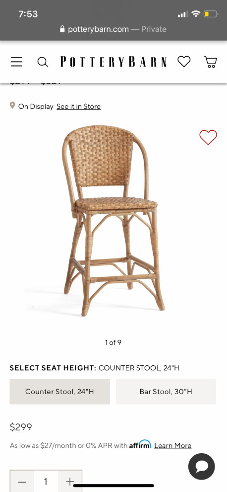Help getting new counter stool visual