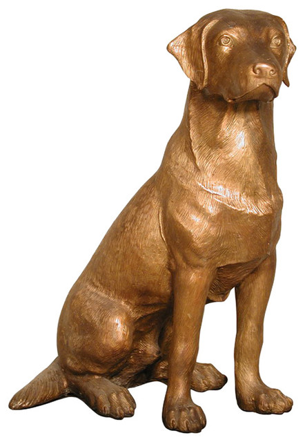 Golden Labrador, Sitting - Traditional - Garden Statues And Yard Art ...