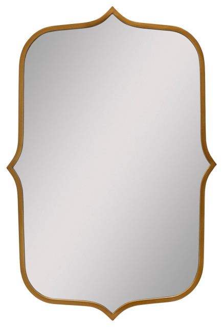 Stratton Home Decor 36" Hillary Gold Metal Mirror - Contemporary - Wall ...