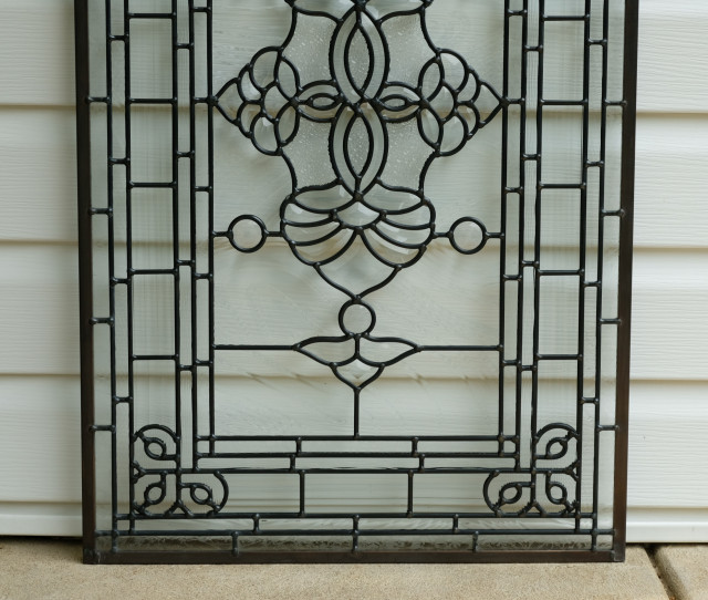 All clear beveled glass window Panel, 20"x34" - Victorian - Window Film ...