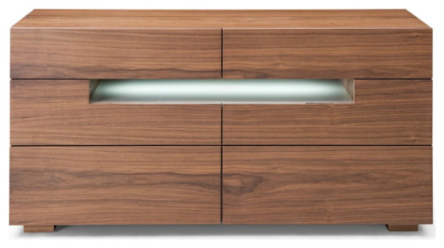 Kento Contemporary LED Walnut Dresser - Transitional - Dressers - by ...