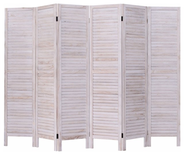 Modern Style 6 Panels Classic Venetian Wooden Slat Room Screen ...