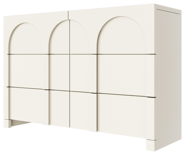 Rubber Wood Structure Six-Drawer Dresser Ample Storage Spaces for ...