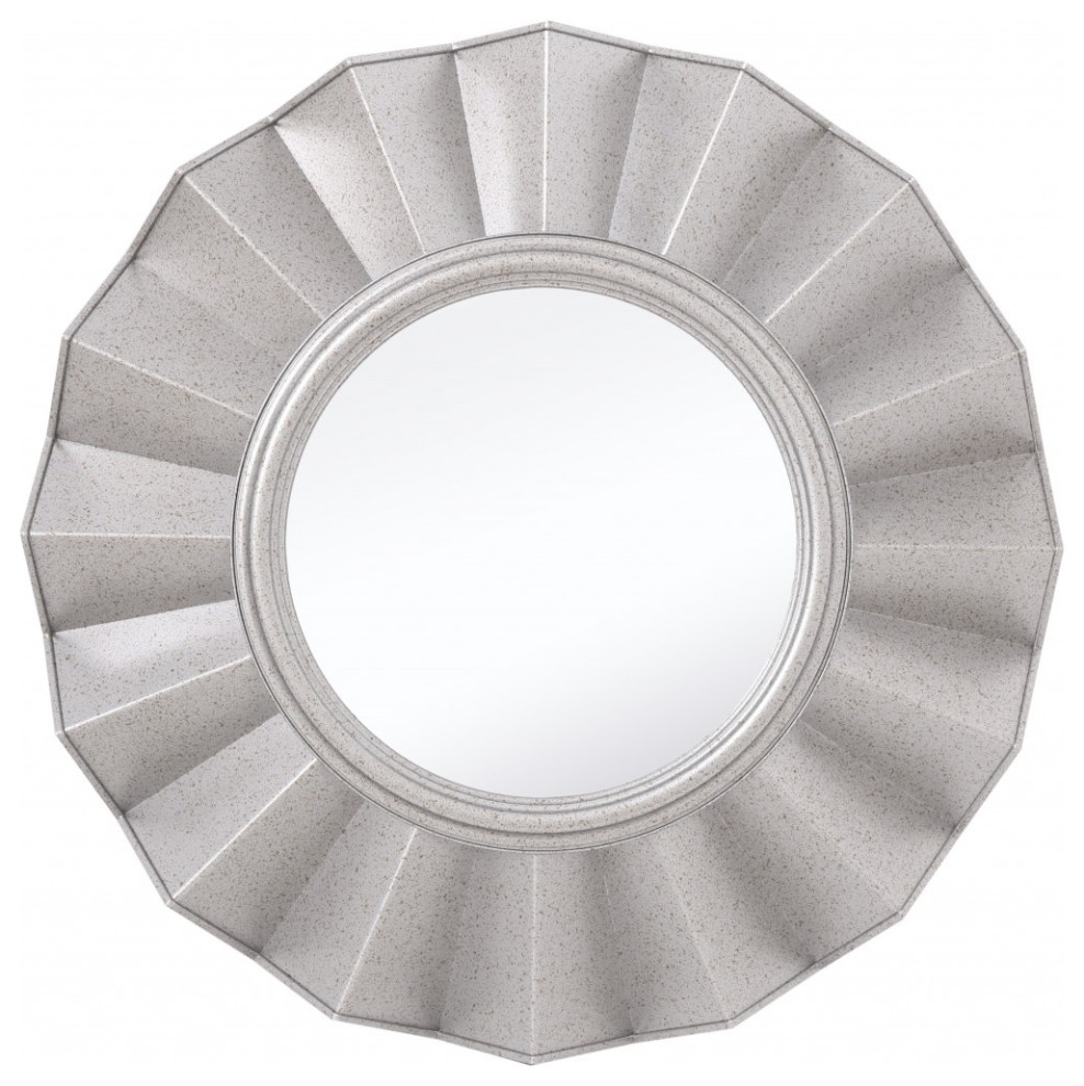 Silver Glass Round Ruffle Mirror - Contemporary - Wall Mirrors - by ...