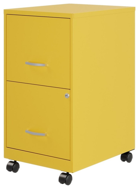 UrbanPro 2 Drawers Vertical Yellow Metal Filing Cabinet Pre-assembled ...