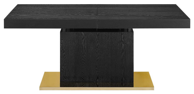 Evens 71"-94" Extendable Dining Table With Gold Base - Contemporary - Dining Tables - by ...