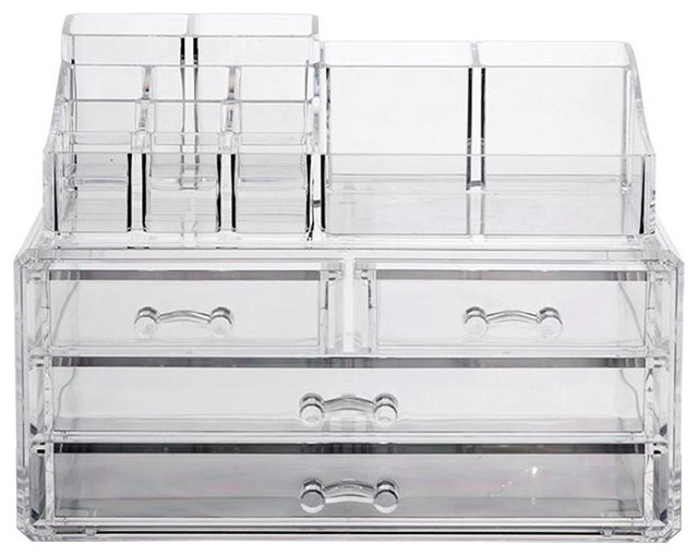 OnDisplay Cosmetic Makeup and Jewelry Storage Case Display - 4 Drawer ...