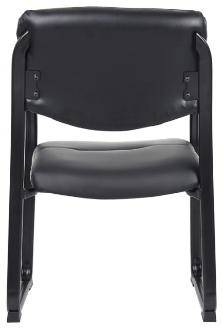 Boss Leather Sled Base Side Chair W/ Arms - Contemporary - Office ...