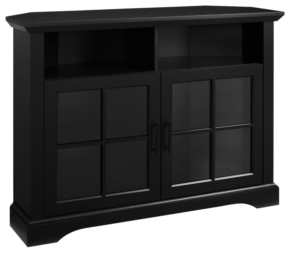 Classic Glass Door Tall Corner TV Stand for TVs up to 50 ...