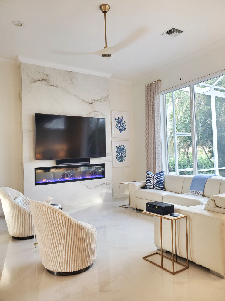 Modern Coastal Living Room - Beach Style - Living Room - Miami - by ...