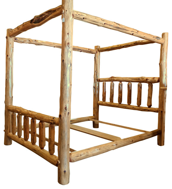 Red Cedar Log Canopy Bed, Twin - Rustic - Canopy Beds - by Furniture ...