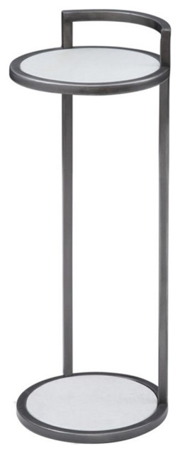 Maklaine Modern / Contemporary Marble Scatter Table in Black and White ...