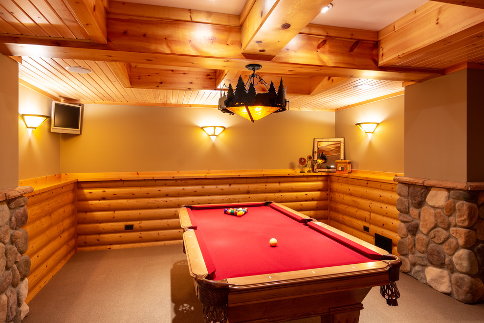 Modern Log Cabin Basement Remodel in Ann Arbor, Michigan - Rustic ...