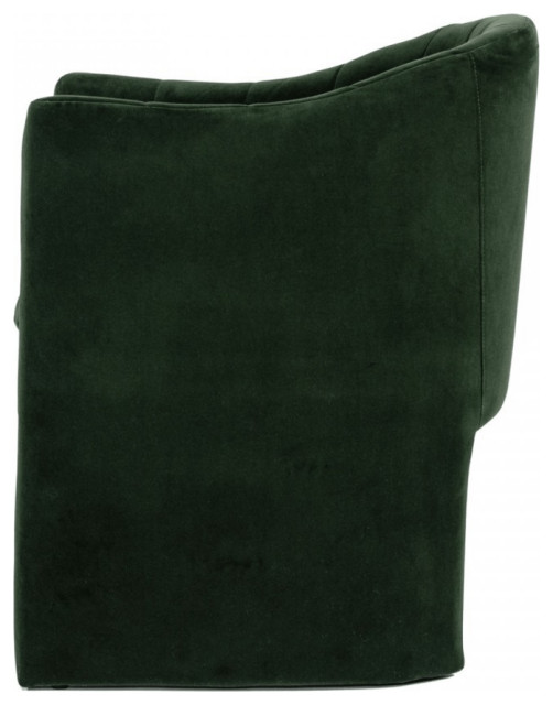 Dark Green Velvet Modern Curvilinear Dining Chair - Contemporary ...