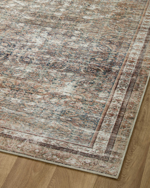 Chris Loves Julia x Loloi Jules Ink / Terracotta Area Rug, 18" x 18 ...