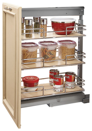 Rev-A-Shelf 5225-09-Mp -Shelf Chrome Maple Pantry 9 - Contemporary ...