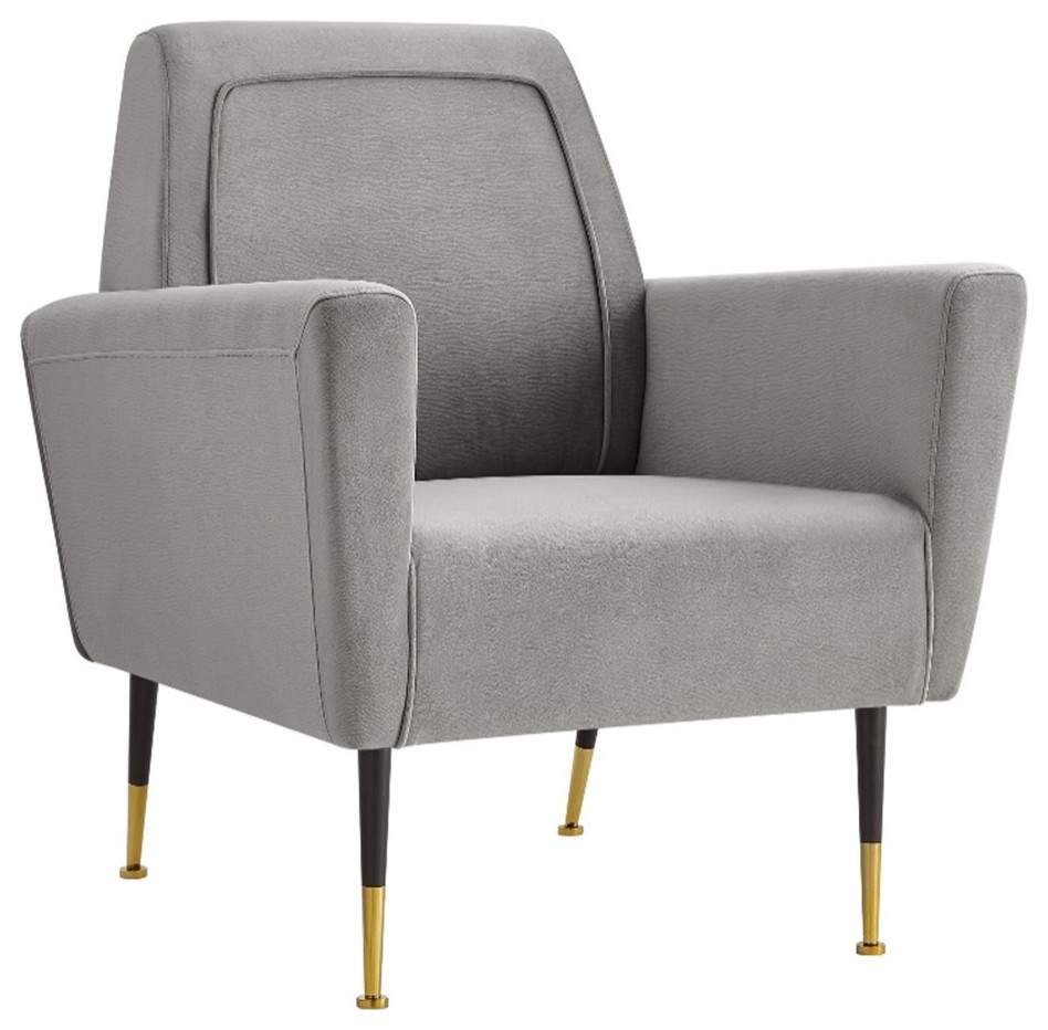 Posh Living Lex Velvet Accent Chair Black - Midcentury - Armchairs And ...