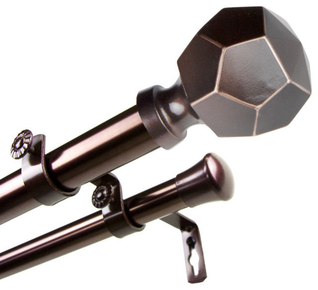 Theobald 1" Double Curtain Rod, 160-240" - Transitional - Curtain Rods ...