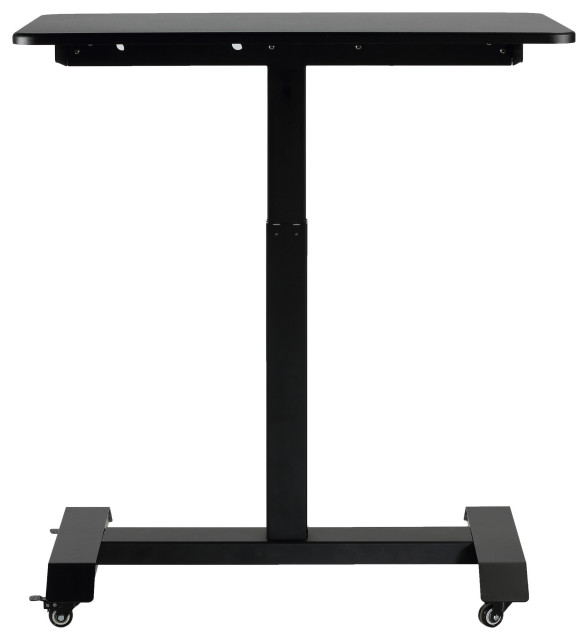Cortesi Home Luna Electric Sit to Stand Mobile Desk With Wheels, Black ...