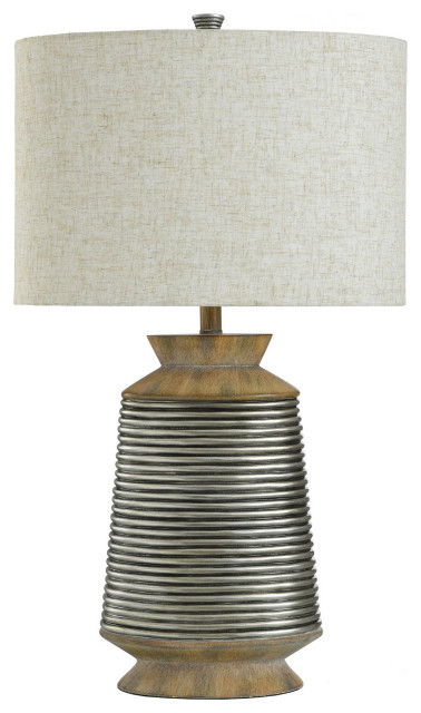 Haver Hill Table Lamp Brushed Brown and Gold Polyresin Body Oatmeal ...