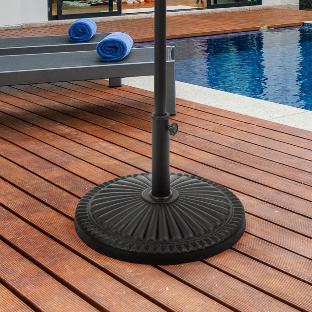 Outdoor Umbrella Base 39lbs Heavy-Duty Weighted Patio Umbrella Stand ...