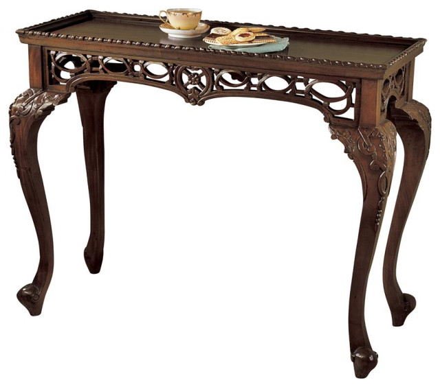 Design Toscano Mahogany Filigree Console Table - Victorian - Console ...