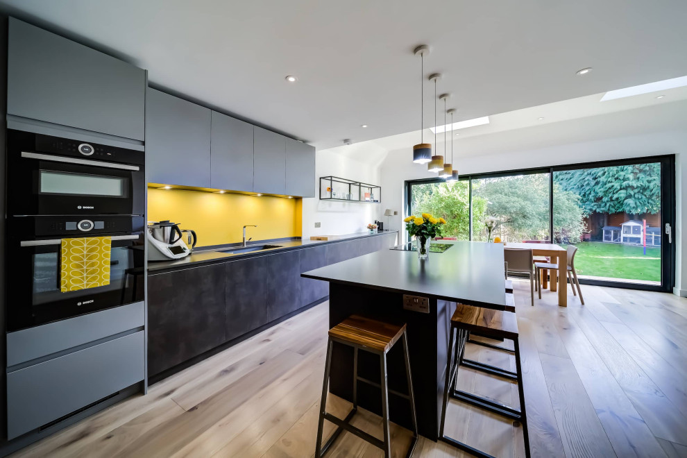 Modern Grey & Yellow Kitchen in Ham - Modern - Kitchen - London - by ...