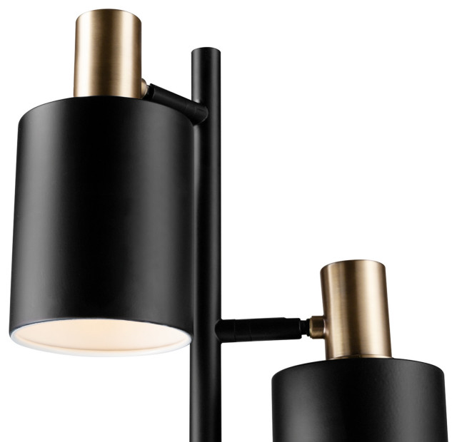 Novogratz x Globe 67" 3-Light Matte Black Track Tree Lamp, Matte Brass ...