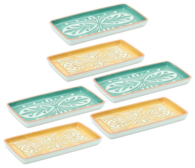 Ceramic Tray, 6-Piece Set - Contemporary - Serving Trays - by Melrose ...
