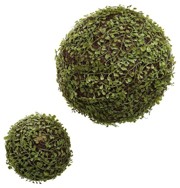 Serene Sapces Living Wicker and Grass Orb, Large - Modern - Artificial ...