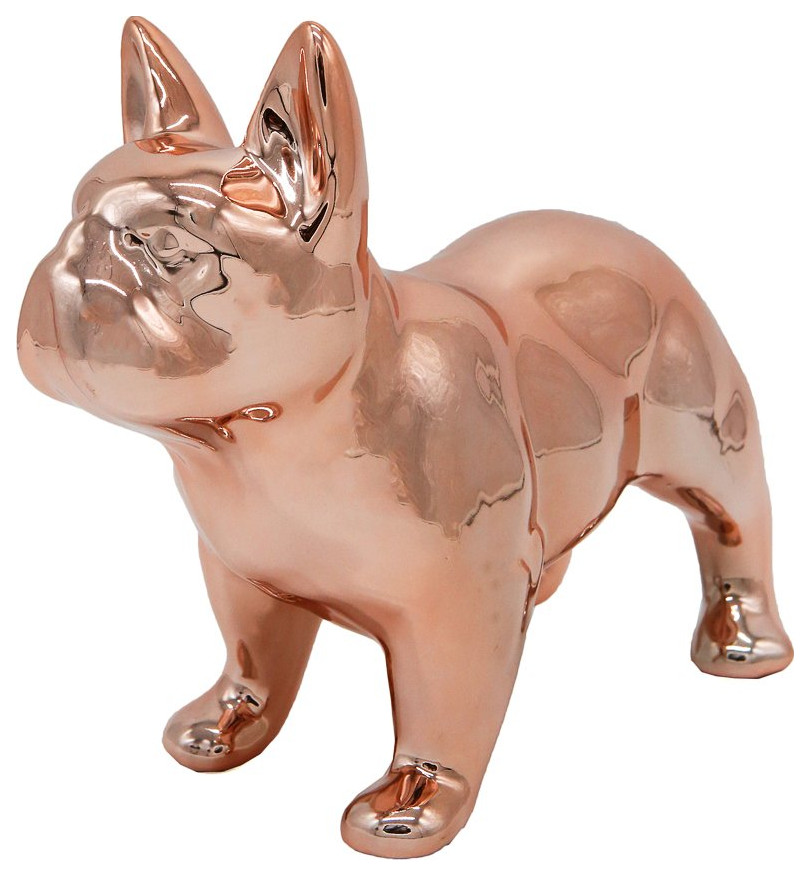 Standing Frenchie Ceramic Statue - Contemporary - Decorative Objects ...