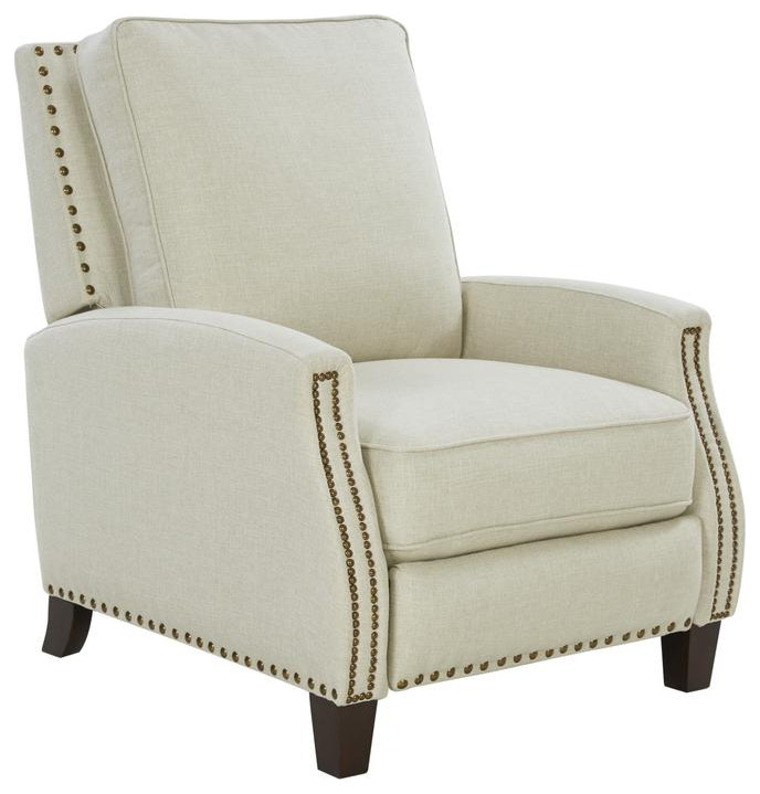 Melrose Recliner, Linen Cream / Fabric - Transitional - Recliner Chairs ...