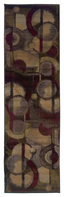 Oriental Weavers Generations Collection Purple/Green Abstract Indoor ...