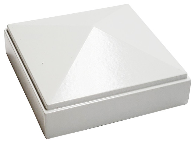 3"x3" Aluminium Pyramid Post Cap for Metal Posts, Pressure Fit, White ...
