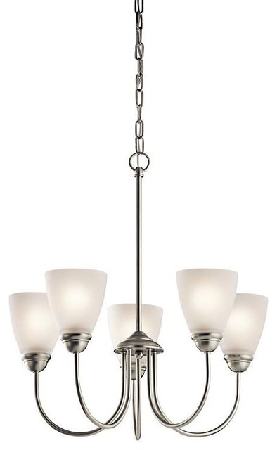 Transitional Jolie Chandelier 1-Tier Medium, Brushed Nickel ...